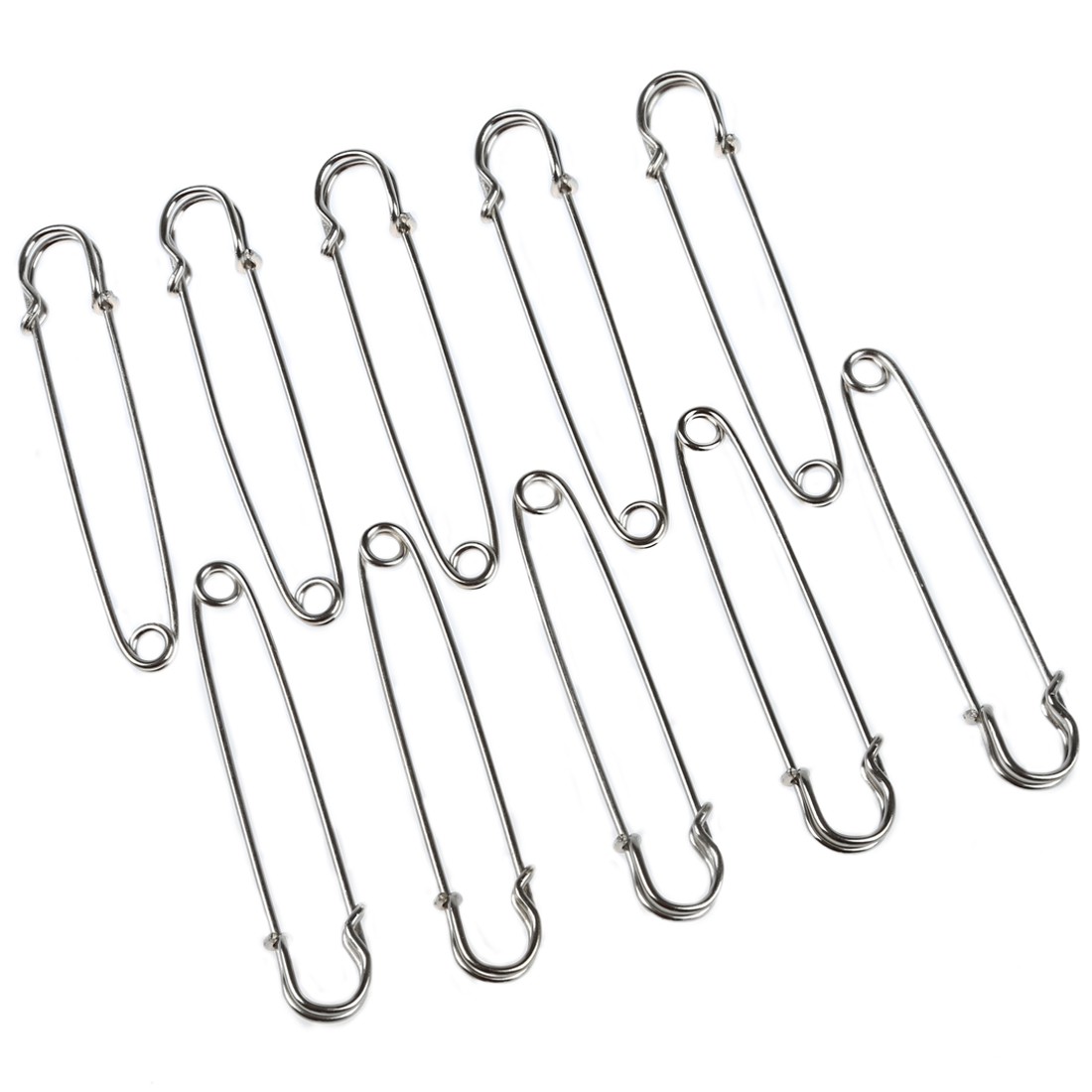 10 PCS 4 Inch Large Metal Safety Pin--Big and Strong Enough to Hold ...
