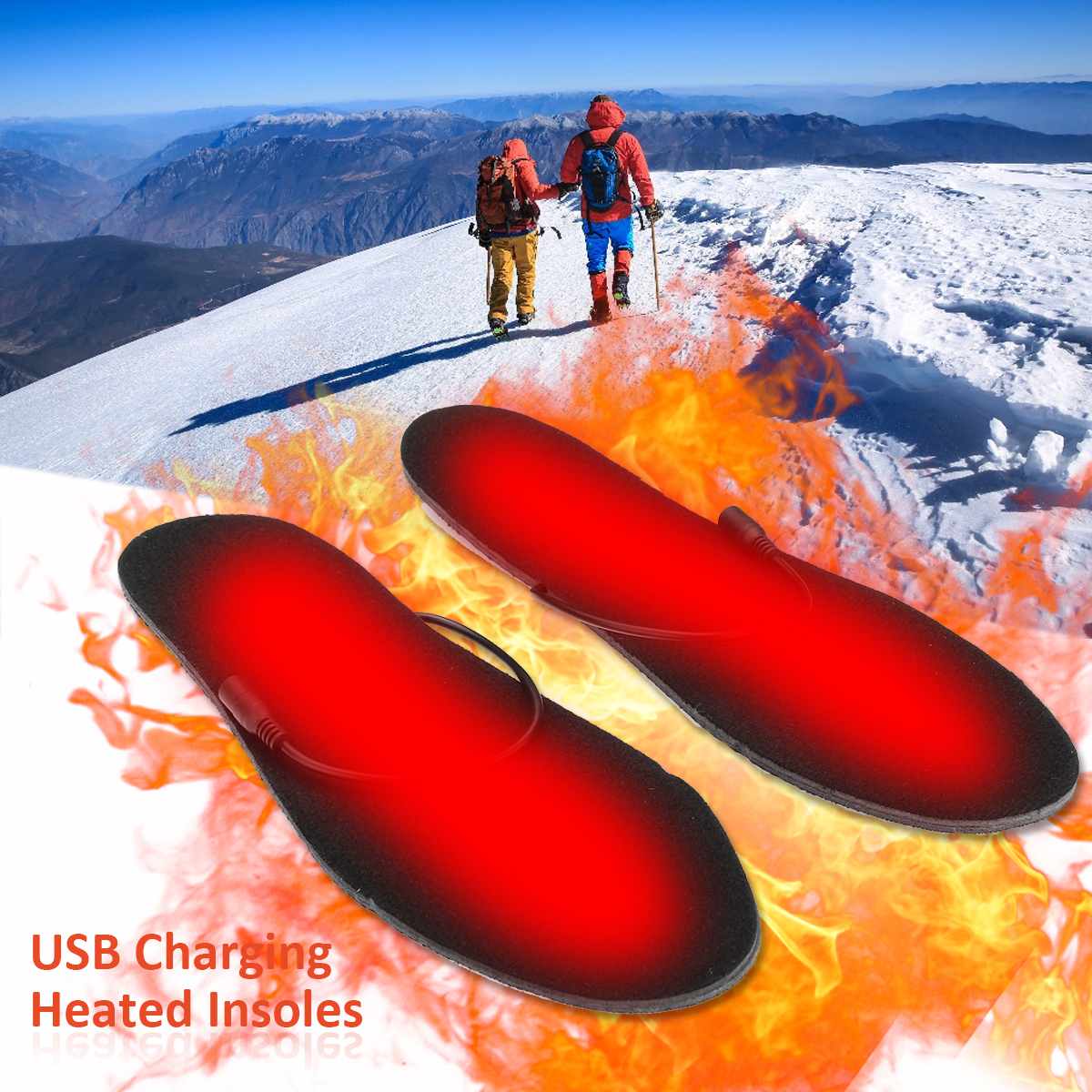 Electric Heated Insoles Winter Men Women Heated Shoe Inserts Charged ...