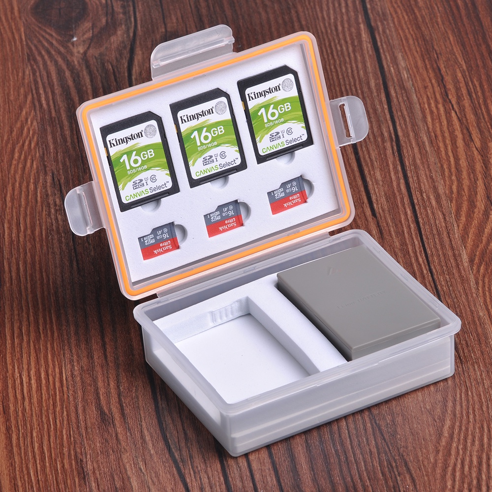 1x En-el14 El14 Camera Battery Box Storage Sd Tf Memory Card Case For ...