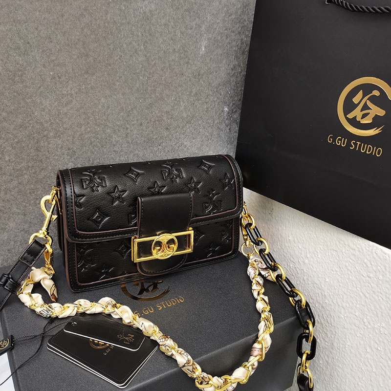 BFemale Luxury Designer Small Square Patented Embossed Ladies Bag Two ...