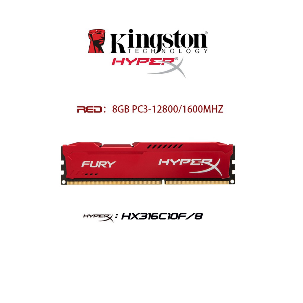 ชิ้นส่วนอะไหล่ Kingston Hyperx Fury 4Gb 8Gb Ddr3 1600 Mhz 1866 Mhz 1333 Mhz 240 Pin 1 . 5 V Dimm ...