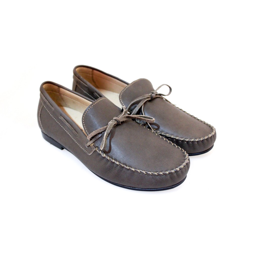 Saramanda Shoes รุ่น 177019A รองเท้าหนังแท้ผู้ชาย แบบสวม สีชาร์โคล์01 ...