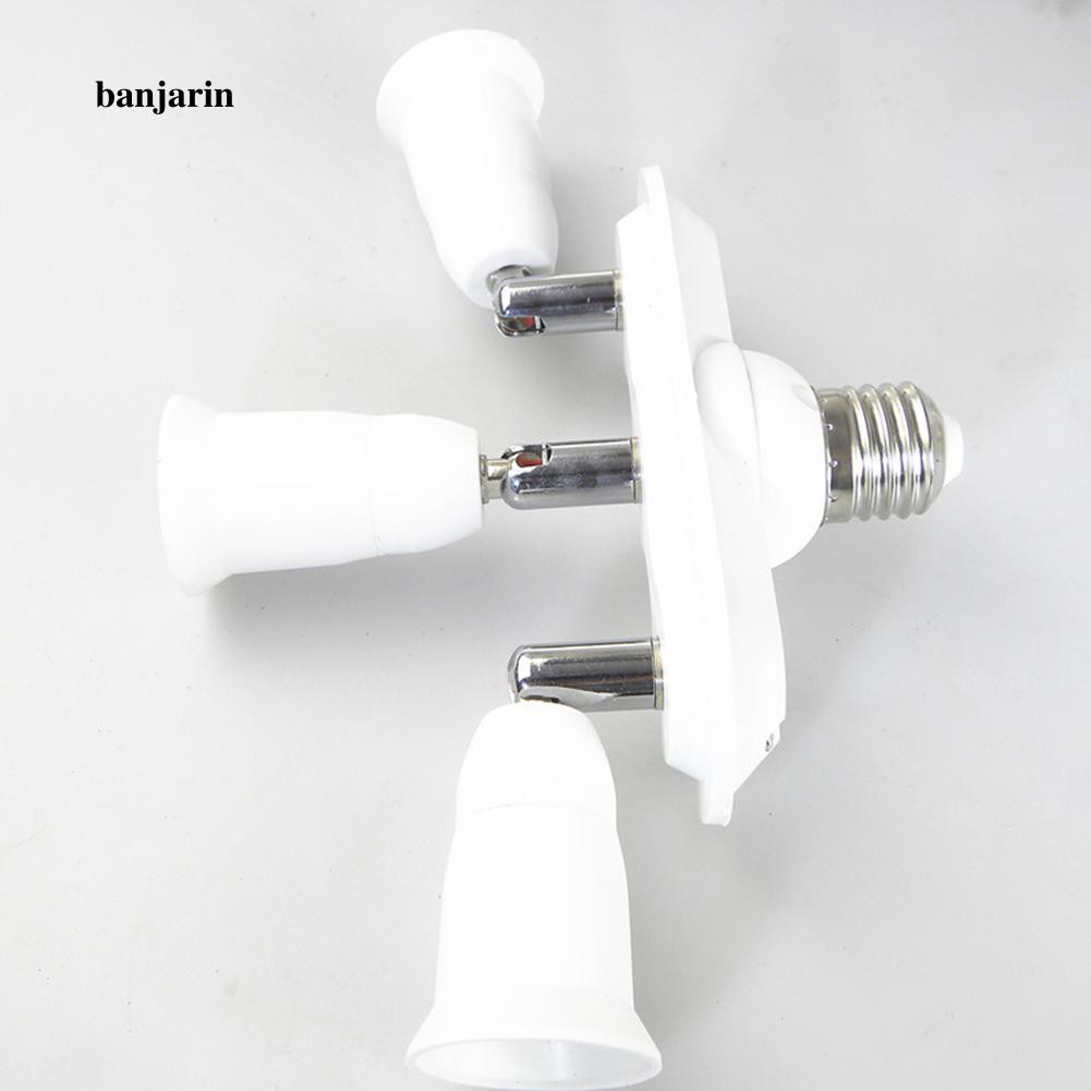 Rotary E27 to 3 E27 LED Light Lamp Adapter Converter Bulb Base Socket ...