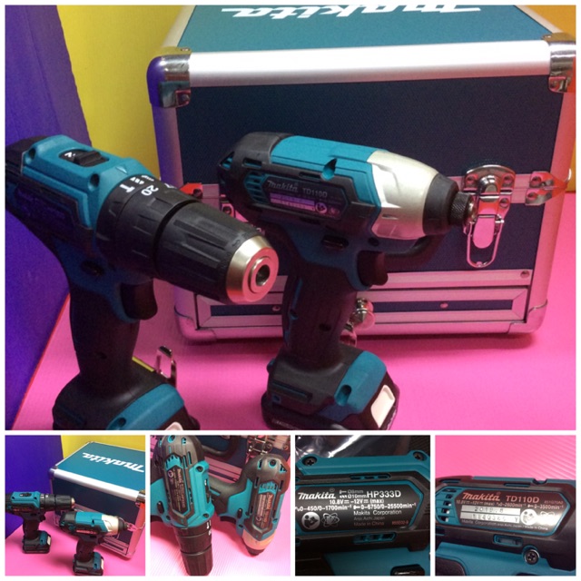MAKITA COMBO KIT COMBO SET HP333DZ+TD110DZ+BOX12V สว่านไร้สายจาะปูนและ ...