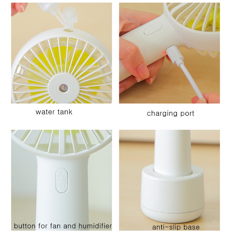 Xiaomi Portable Water Spray Mist Fan Electric USB Rechargeable Handheld ...