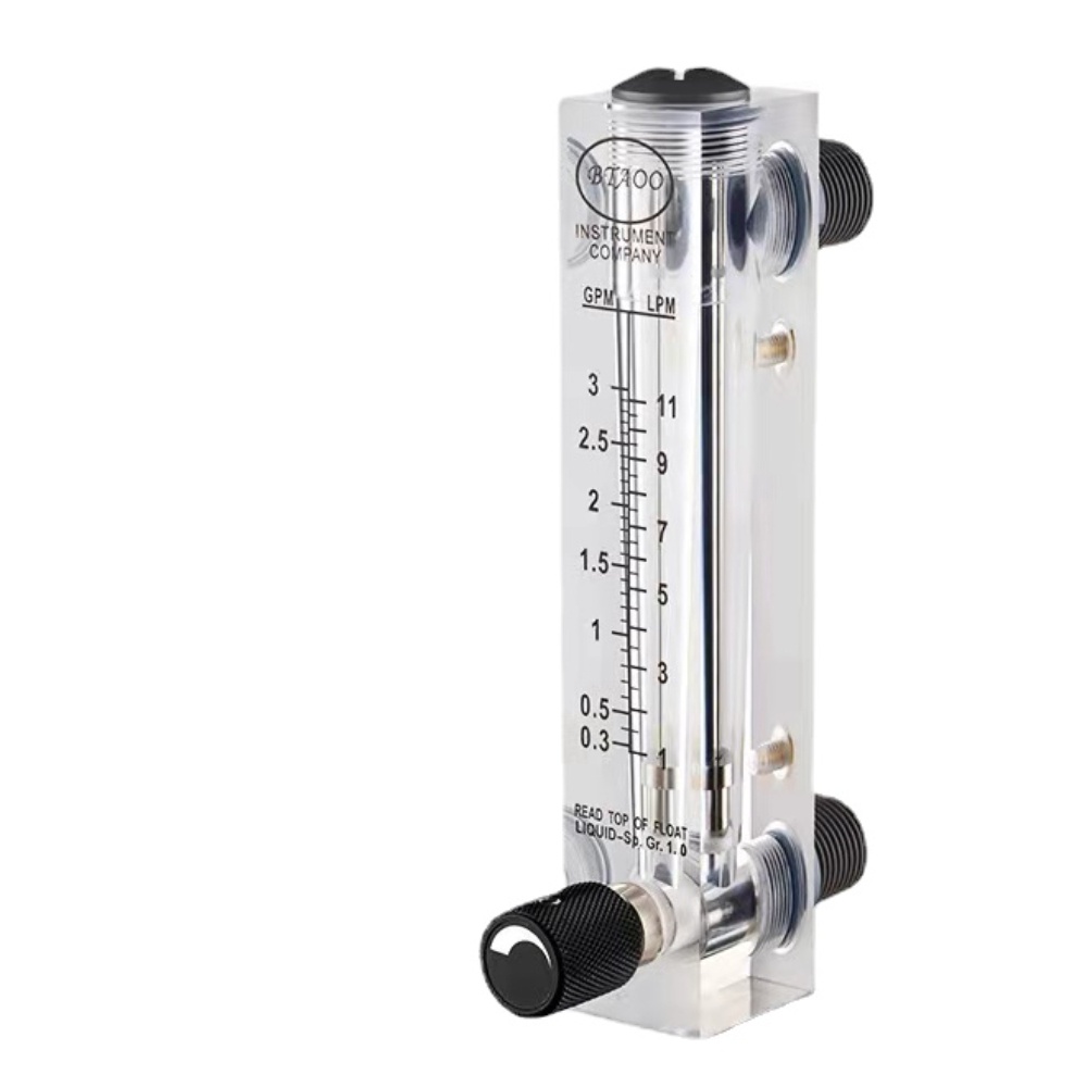 LZM-15ZT 1/4" BSP Female Panel Float Flowmeter Gas Liquid Air Flow ...