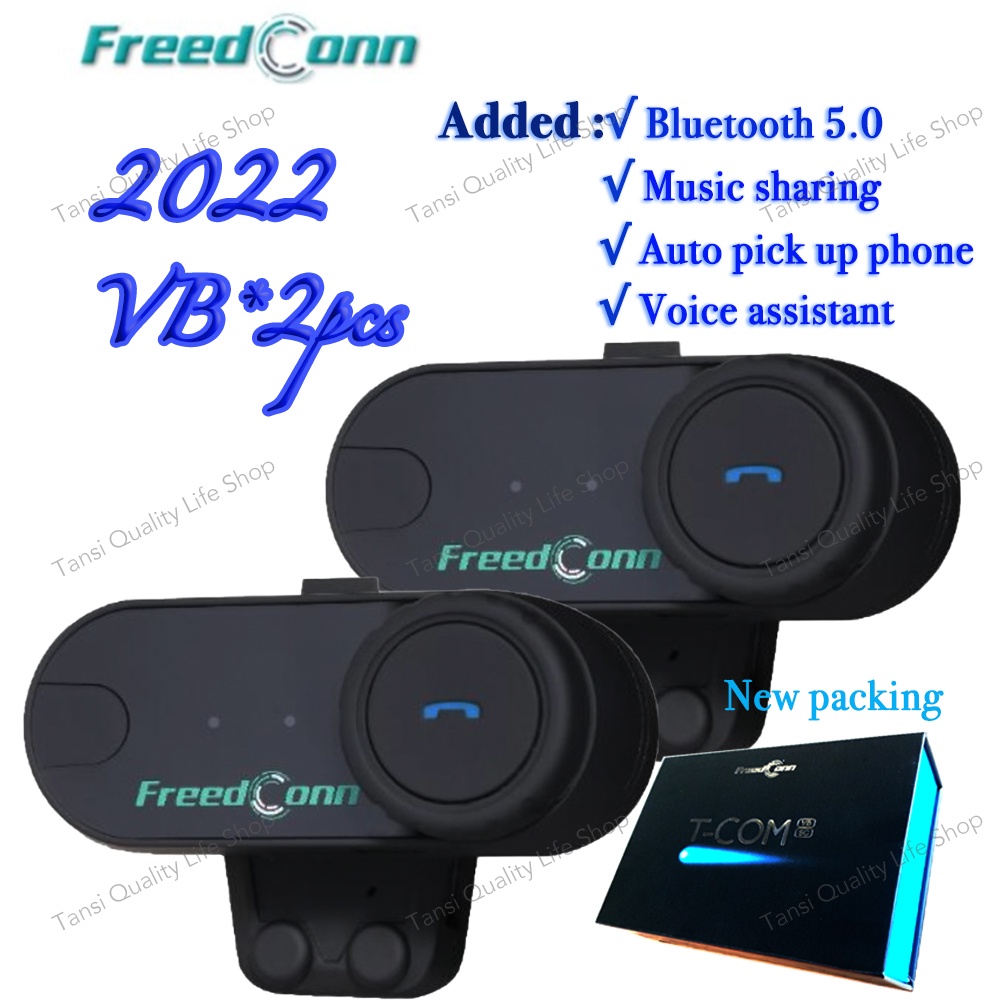 2022 New FreedConn 2 pcs T-COM VB Intercom Dual Mics wireless Helmet ...