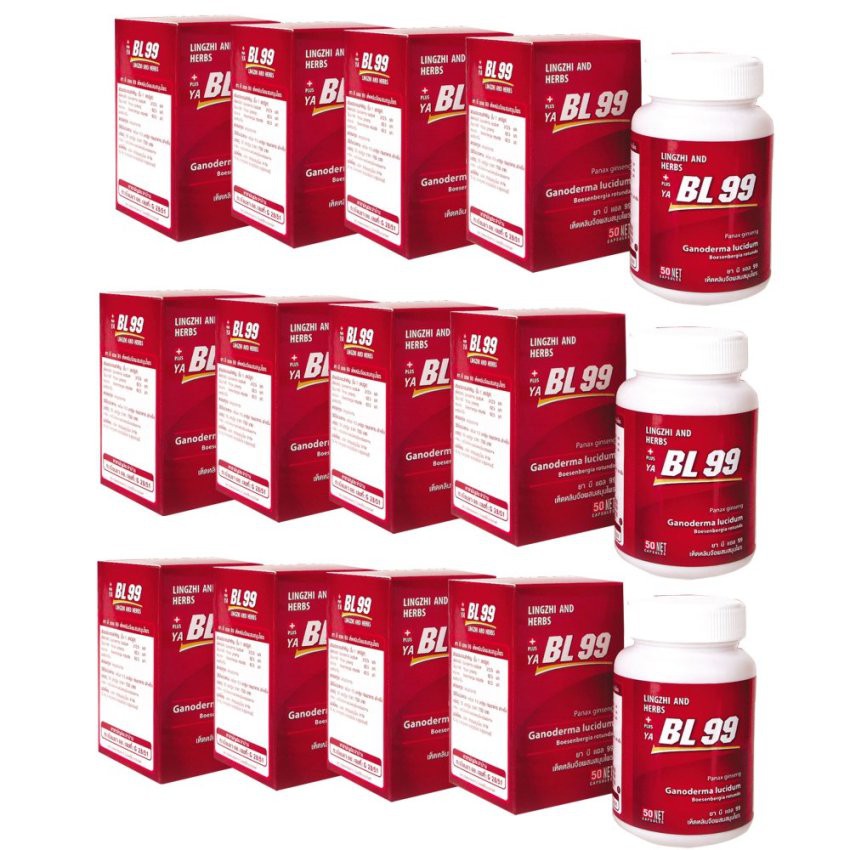 BL99 บีแอล99 เห็ดหลินจือ อาหารเสริมเพื่อสุขภาพ (50 แคปซูล/ 12 กล่อง ...