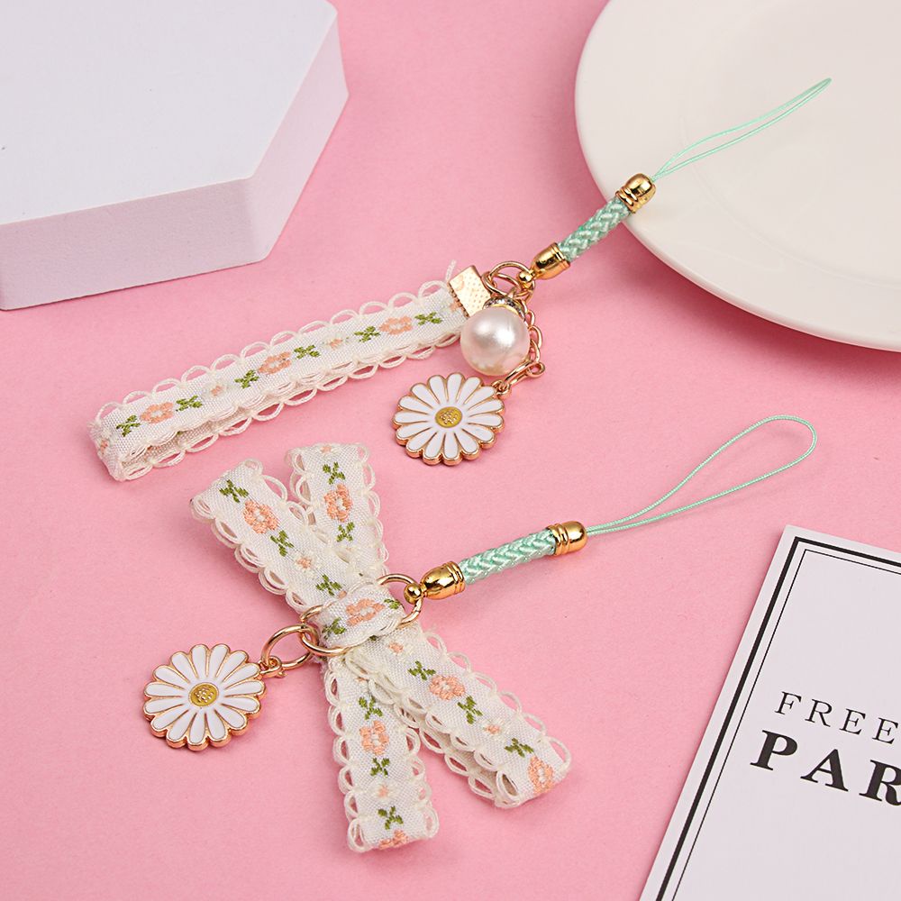 PEONY Bells Daisy Lace Keychain Pendant WomanGirlKids Car Key Holder ...
