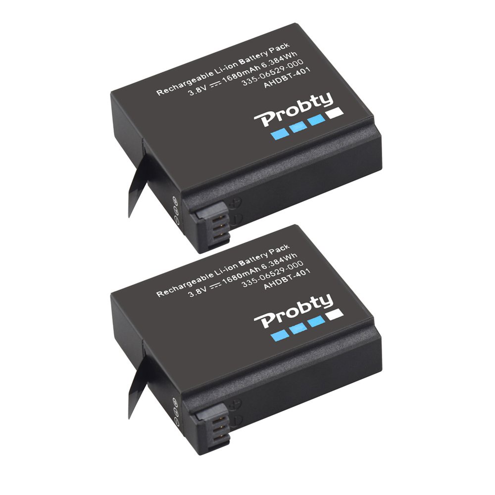 1680mAh For Gopro Hero 4 Battery Replacement LED 2-Slots USB Charger ...