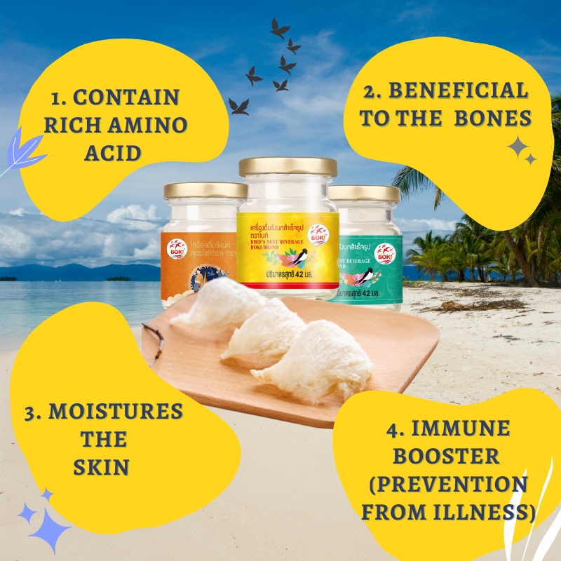 BOKI เครื่องดื่มรังนกสำเร็จรูป คลาสสิค (42ml x 3) 24 กล่อง รังนกเพื่อ ...