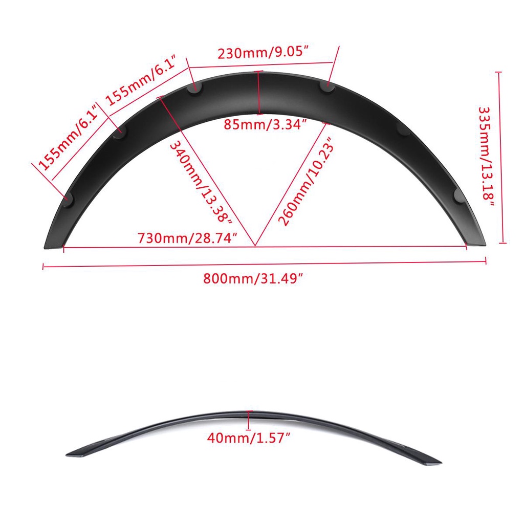 Universal 4x Car Wheel Arch Fender Flares Mudguard Mud Splash Guard ...