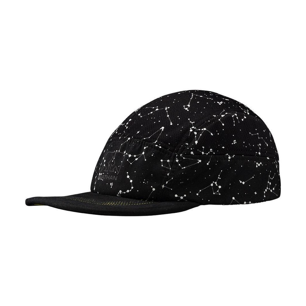 Nathan HyperNight Reflective Runners Hat Star FieldBlackVibrant Yellow ...