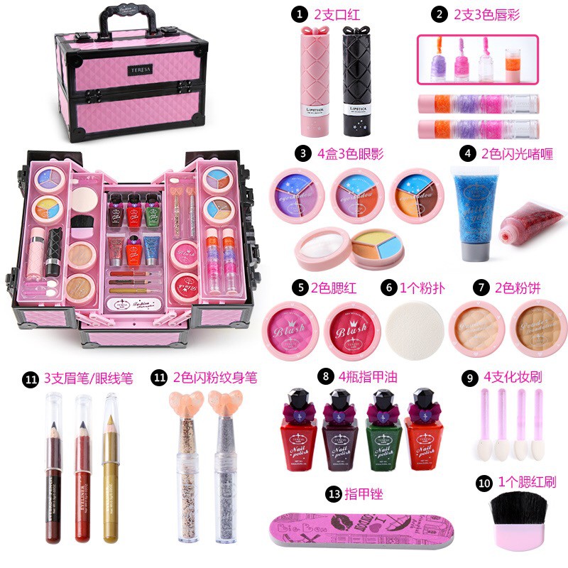 Du Lisha Children s Cosmetics Little Girl Toy Princess Makeup Box Combination Set Non-toxic ...