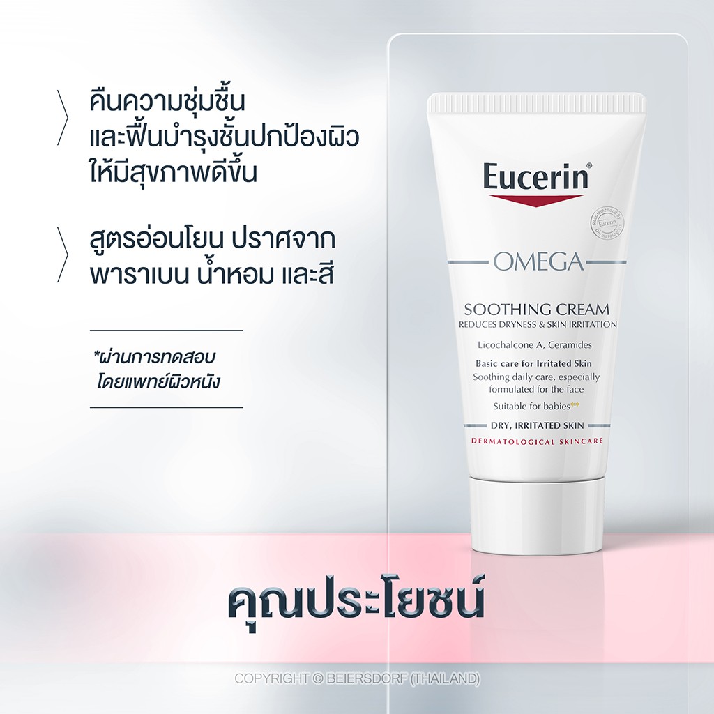 เซ็ตสุดคุ้ม Eucerin OMEGA Soothing Cream Atopic Face 2x50ml (ยูเซอริน ...