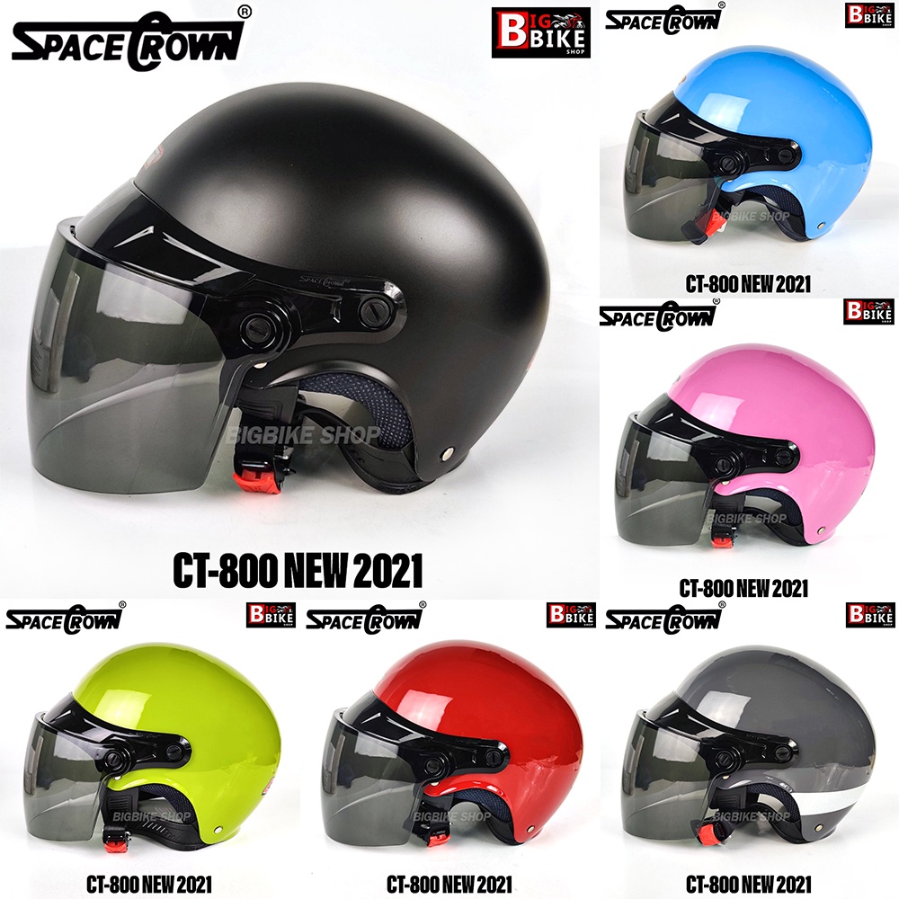 หมวกกันน็อค SPACE CROWN รุ่น CT-800 NEW2023 มีสีให้เลือก 9 สี | Shopee ...