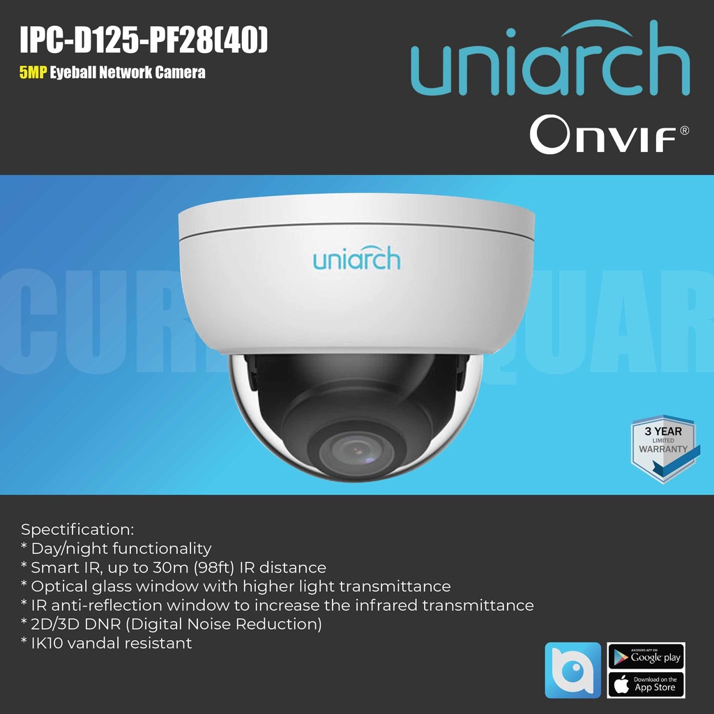 สินค้าใหม่ Uniarch IPC-D125-PF28(40) 5MP Vandal-resistant Network IR ...