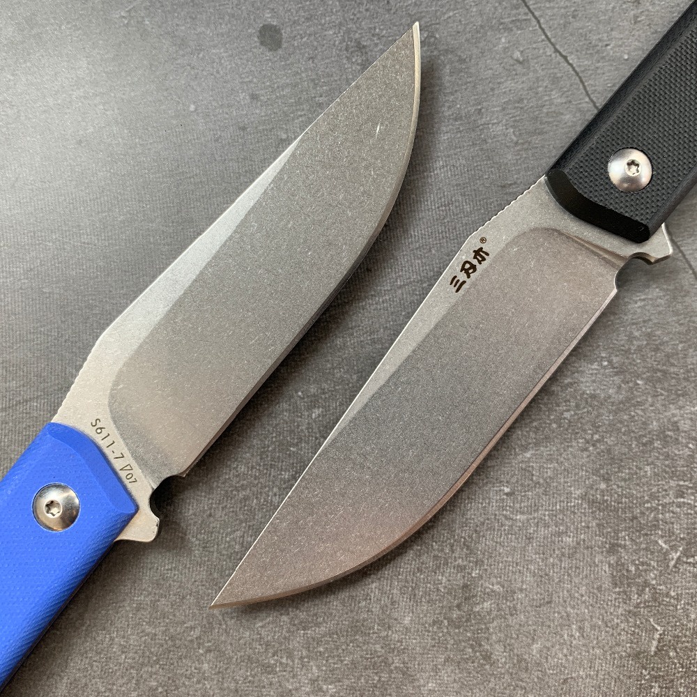 ผีเสื้อSanrenmu S611 fixed blade straight knife 8cr14 steel camping ...