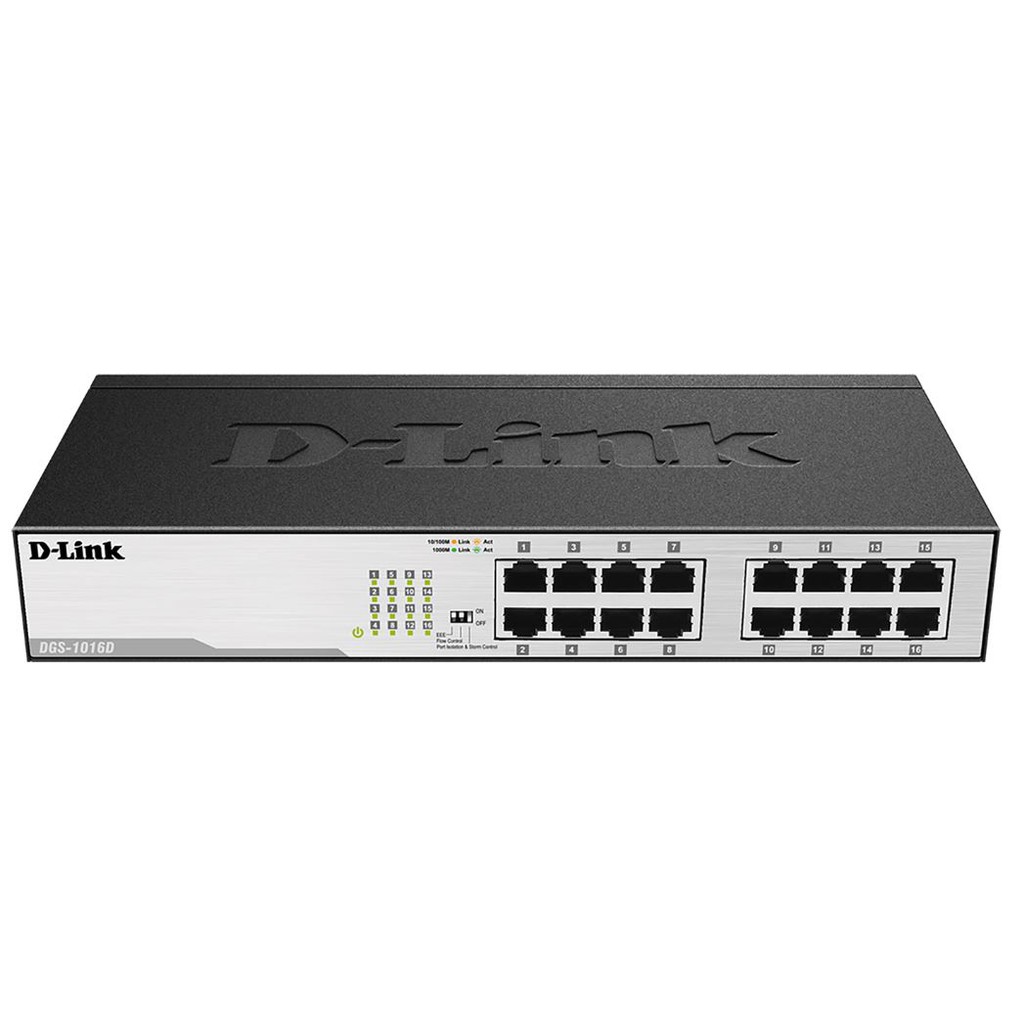 SWITCH HUB (สวิตซ์ฮับ) D-LINK 16 PORTS GIGABIT PORT (DGS-1016D ...