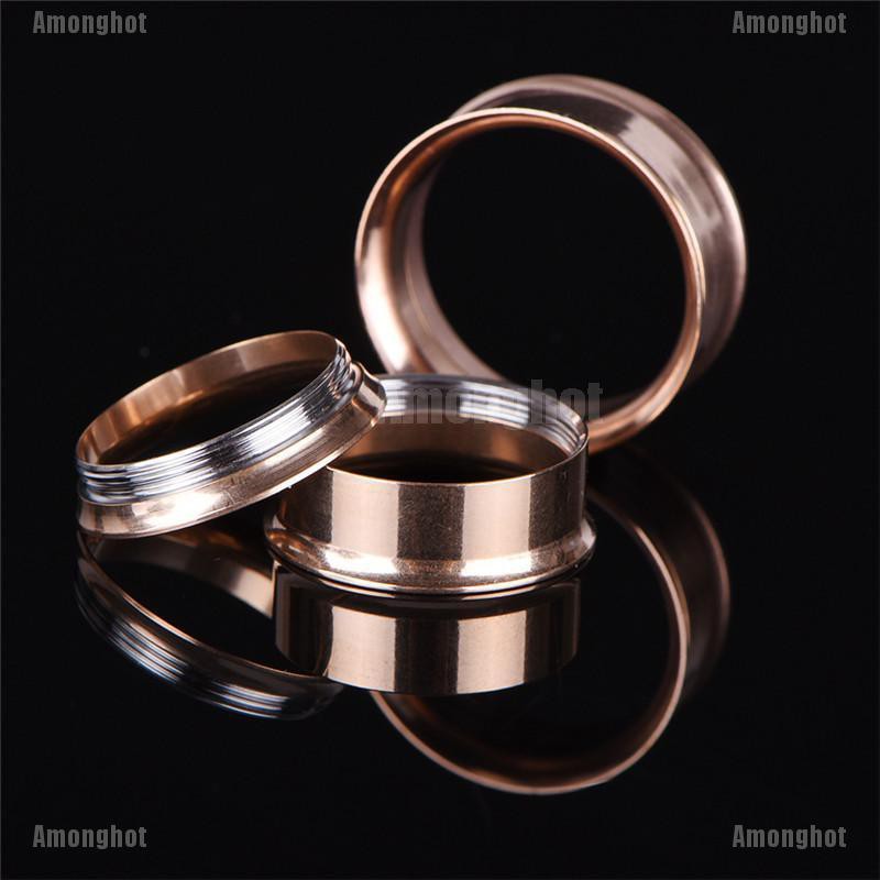 Amonghot Stainless Steel Screw Ear Gauges Flesh Tunnels Plugs