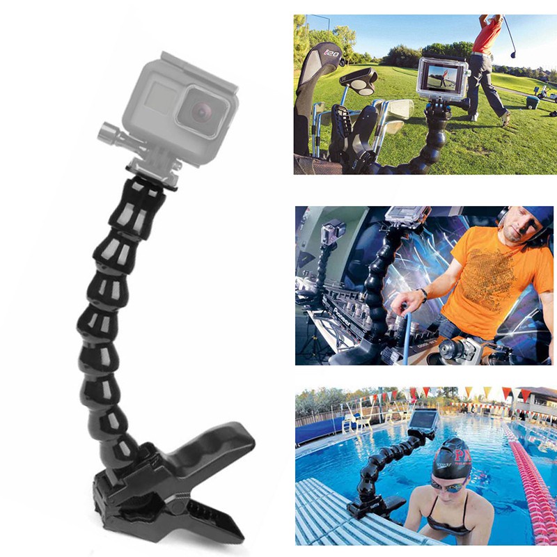 Jaws Flex Clamp Mount with Flexible Adjustable Gooseneck for GoPro Hero ...