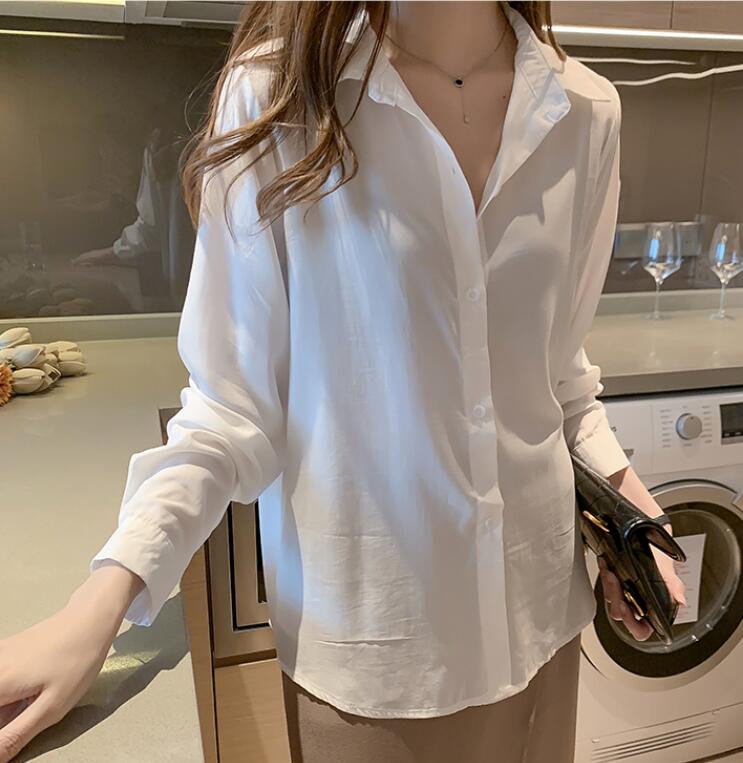 ใหม่เสื้อลําลองสําหรับสตรีแขนยาวติดกระดุมทรงหลวมขนาดพลัส M4Xl - wen23127231.th - ThaiPick