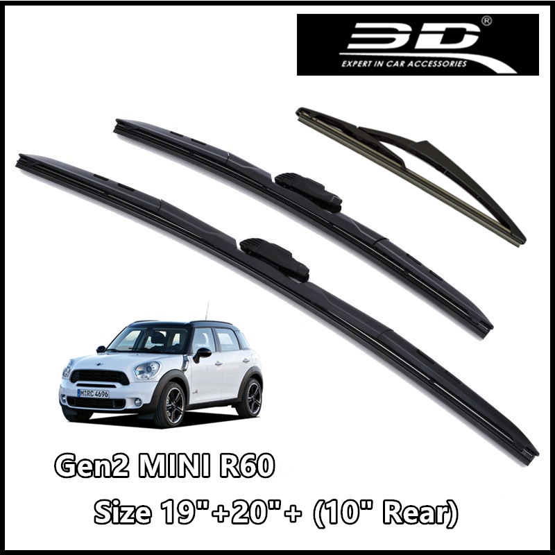 ชุดใบปัดน้ำฝน (หน้าหลัง) MINI ยี่ห้อ 3D Wiper Blade MAX Vision 1920Rear ...