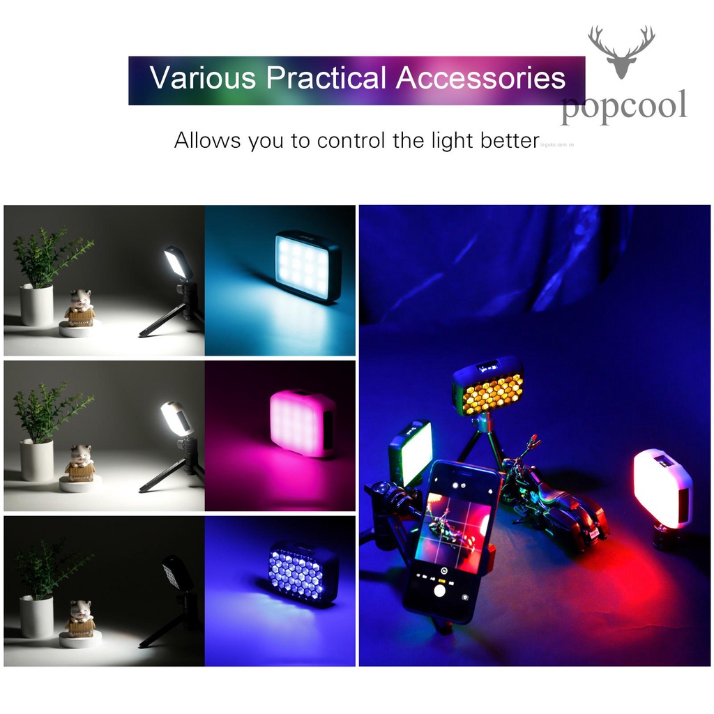 [Pop]Falconeyes F7 ไฟ LED ขนาดมินิ RGB ควบคุมด้วยแอพแม่เหล็ก 2500K ...