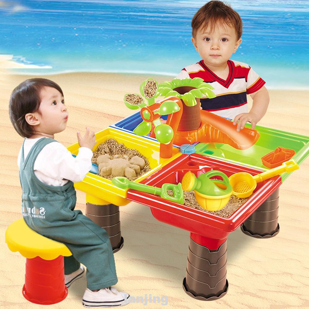 Bucket Digging Pit Kids Sand Table Seaside Water Beach Toy Set ...