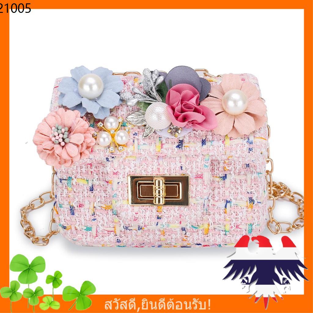 ถูกสุด （HB-276) กระเป๋า จิ๋ว สะพายข้าง ผ้าแคนวาส สายโซ่ ใบเล็กน่ารัก ...