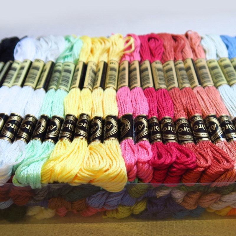 100pcs (50 Colors) 8 Meters Embroidery Thread Cotton Thread Embroidery ...