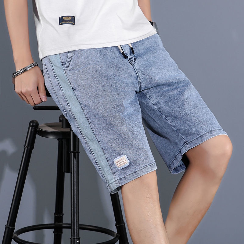 Denim shorts men's five-point pants summer thin casual five-point pants ...