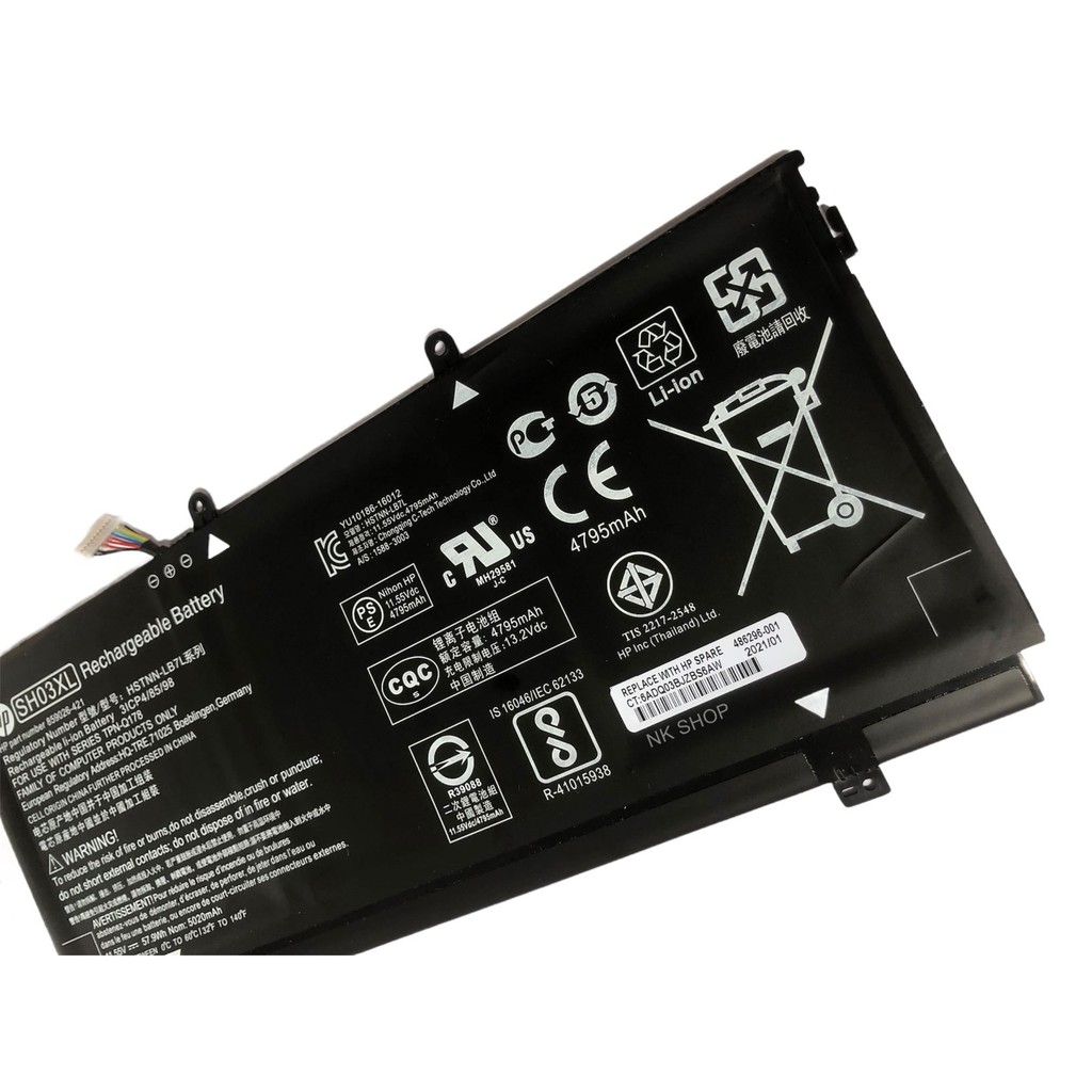 HP แบตเตอรี่ SH03XL CN03XL (สำหรับ Spectre X360 13-AC0xx 13t-ac000 13 ...
