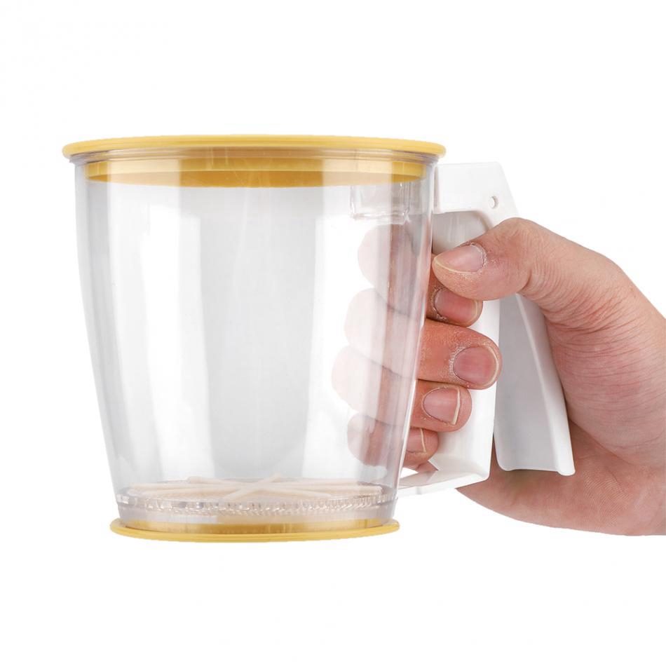 Hand-Held Cup Flour Sifter Strainer Powder Mesh Sieve Baking Supplies ...
