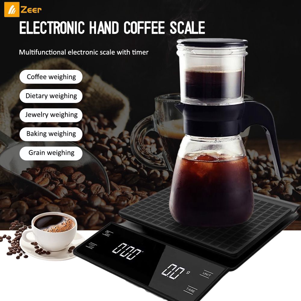 3kg 0.1g Coffee Drip Scale Digital Scale Mini Digital LED Display With ...