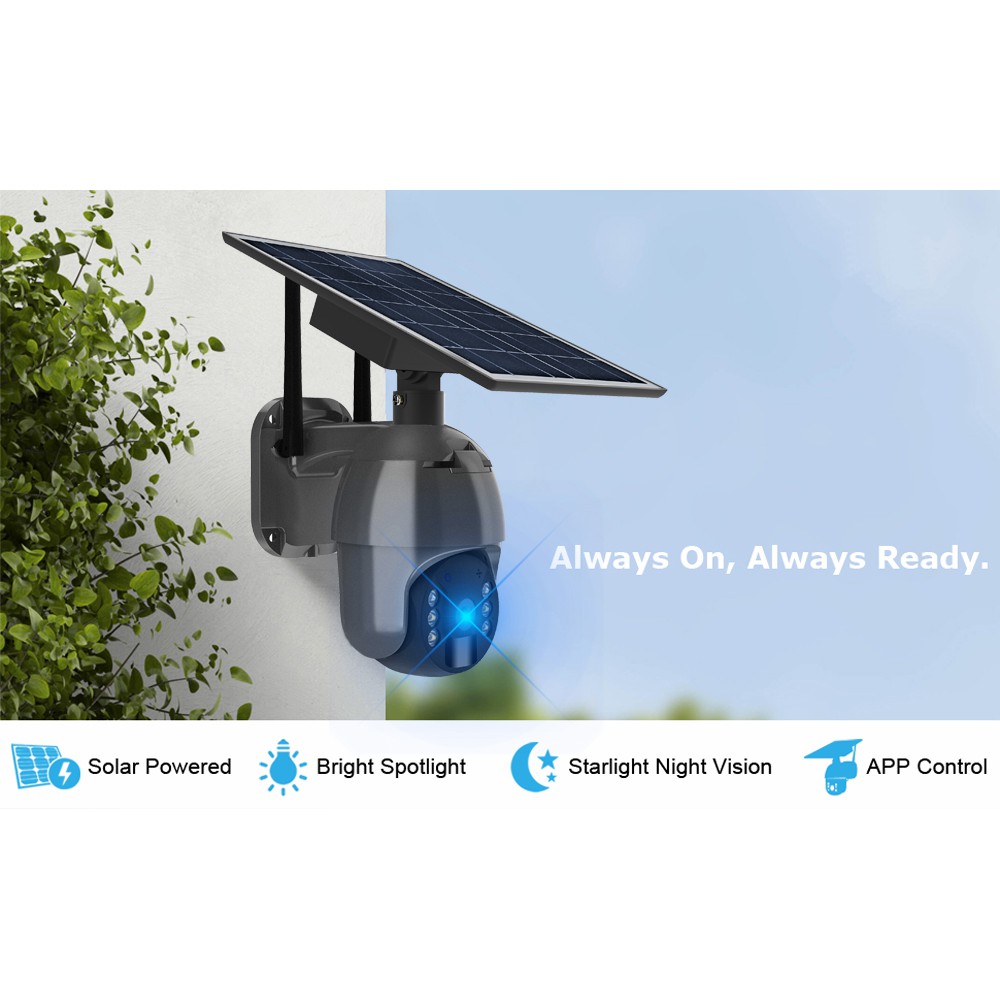 แบตเตอรี่กล้อง4G WiFi IP Camera Solar Powered Outdoor Sim Card 3MP ...