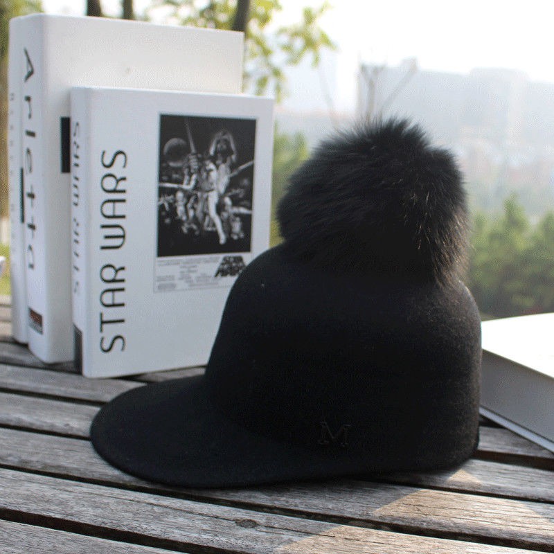 Hat Women s AutumnWinter Model Pure Wool M Letter Wild Cap Equestrian ...