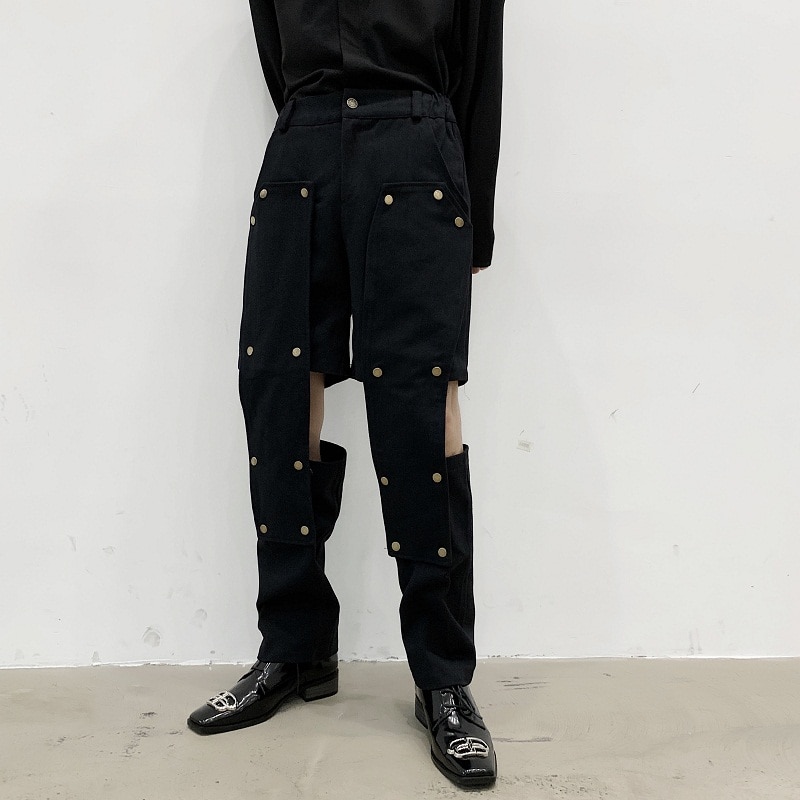 Jeans New Casual Jeans Lelaki Harajuku Style Ripped Denim Trousers