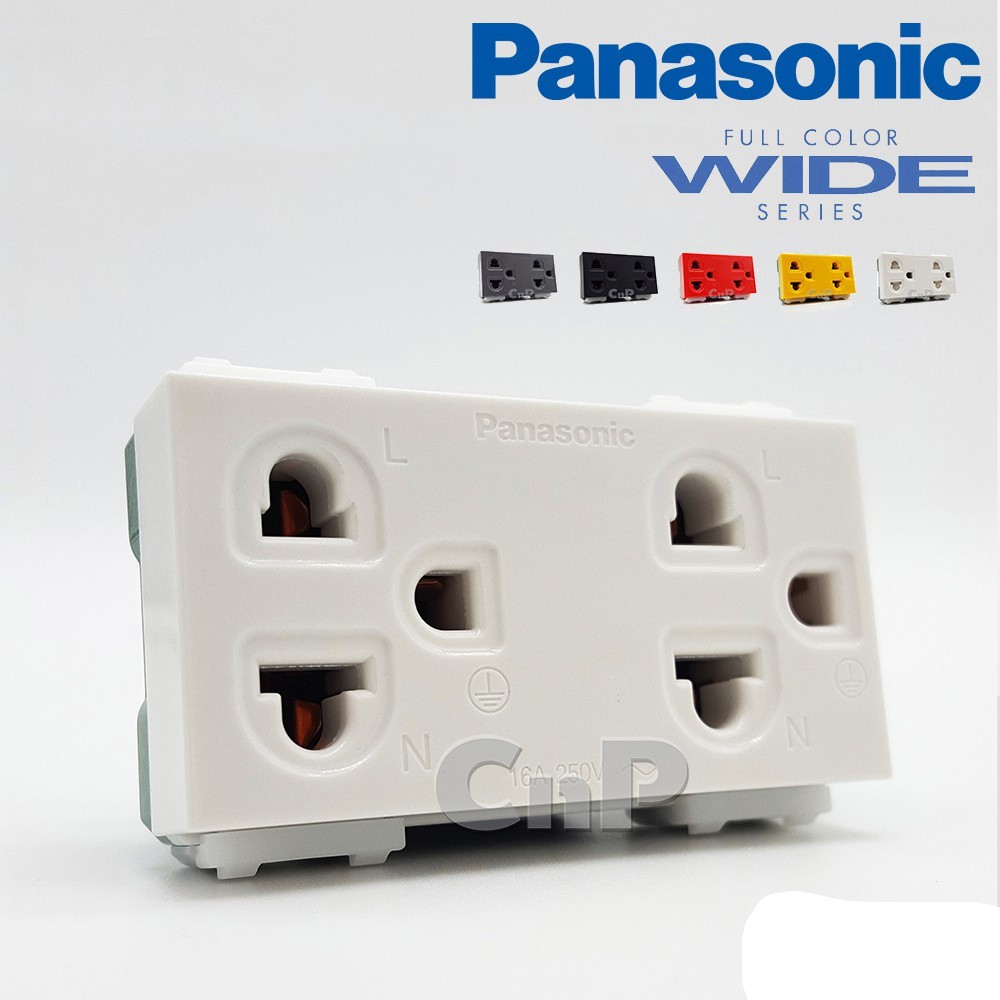 Panasonic ปลั๊กกราวน์คู่ รุ่น WEG 15929 มี 5 สี - 4z9_4qm0zd - ThaiPick