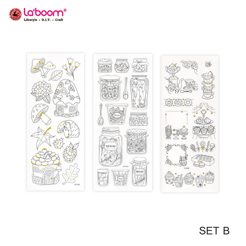 Laboom (ลาบูม) สติ๊กเกอร์ ระบายสีพร้อมตกแต่ง รหัส LST40 - sakuraproductsth - ThaiPick