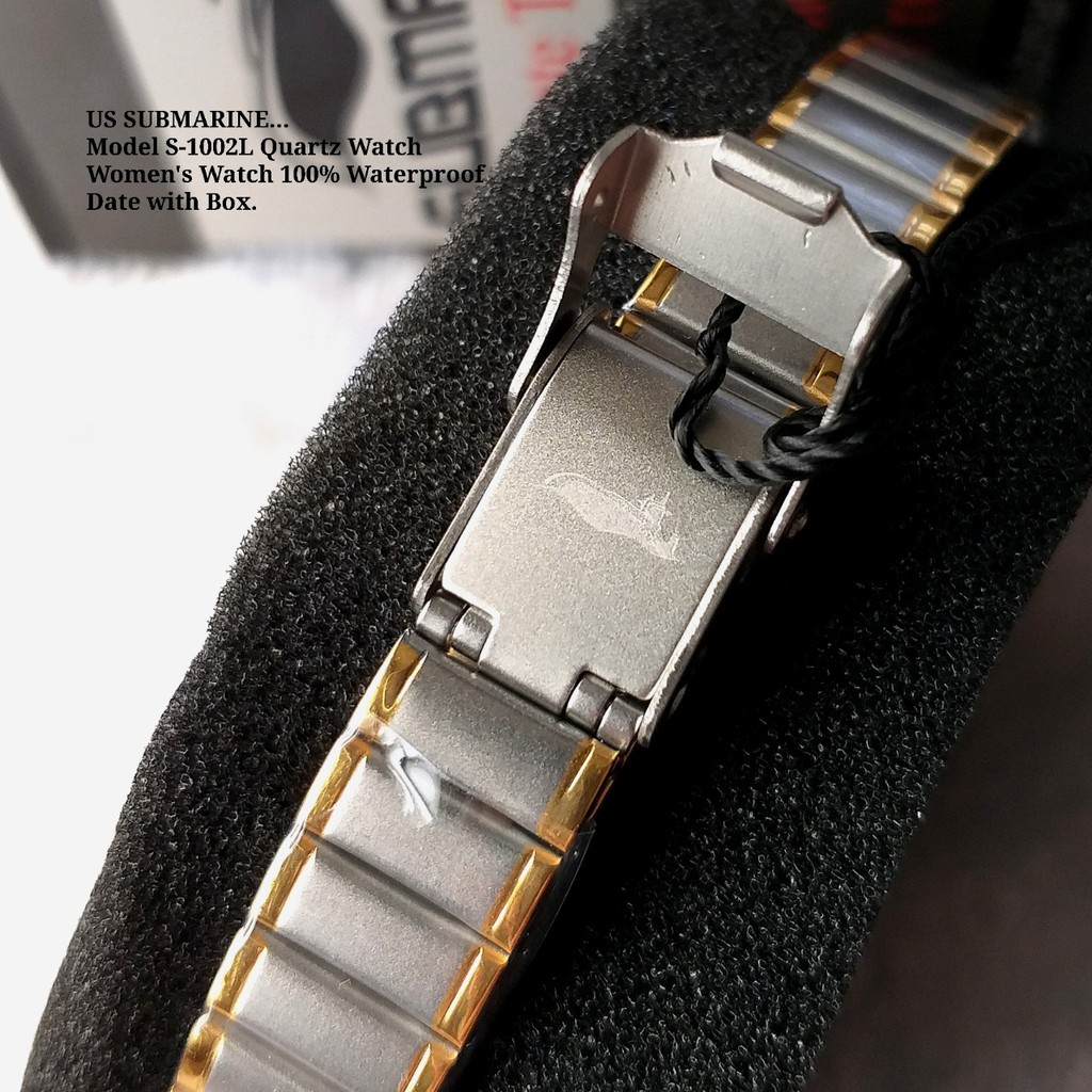 US SUBMARINE รุ่น S-1012L นาฬิกาข้อมือผู้หญิงระบบควอทซ์แสดงวันที่ กันน้ำ100พร้อมกล่อง ...