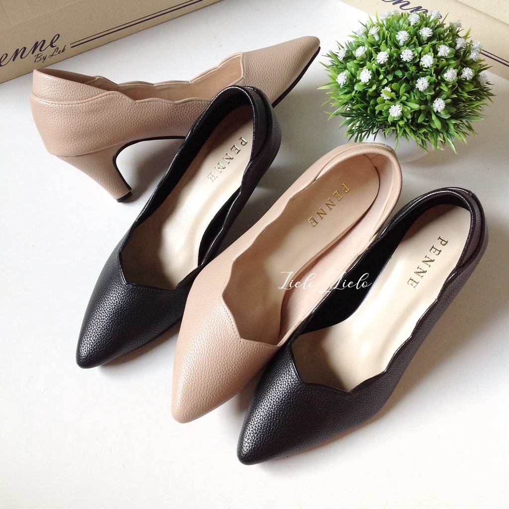 Penne A666 รองเท้าส้นสูงหัวแลม รองเท้ารัดส้น รองเท้าแฟชั่นผู้หญิง ...