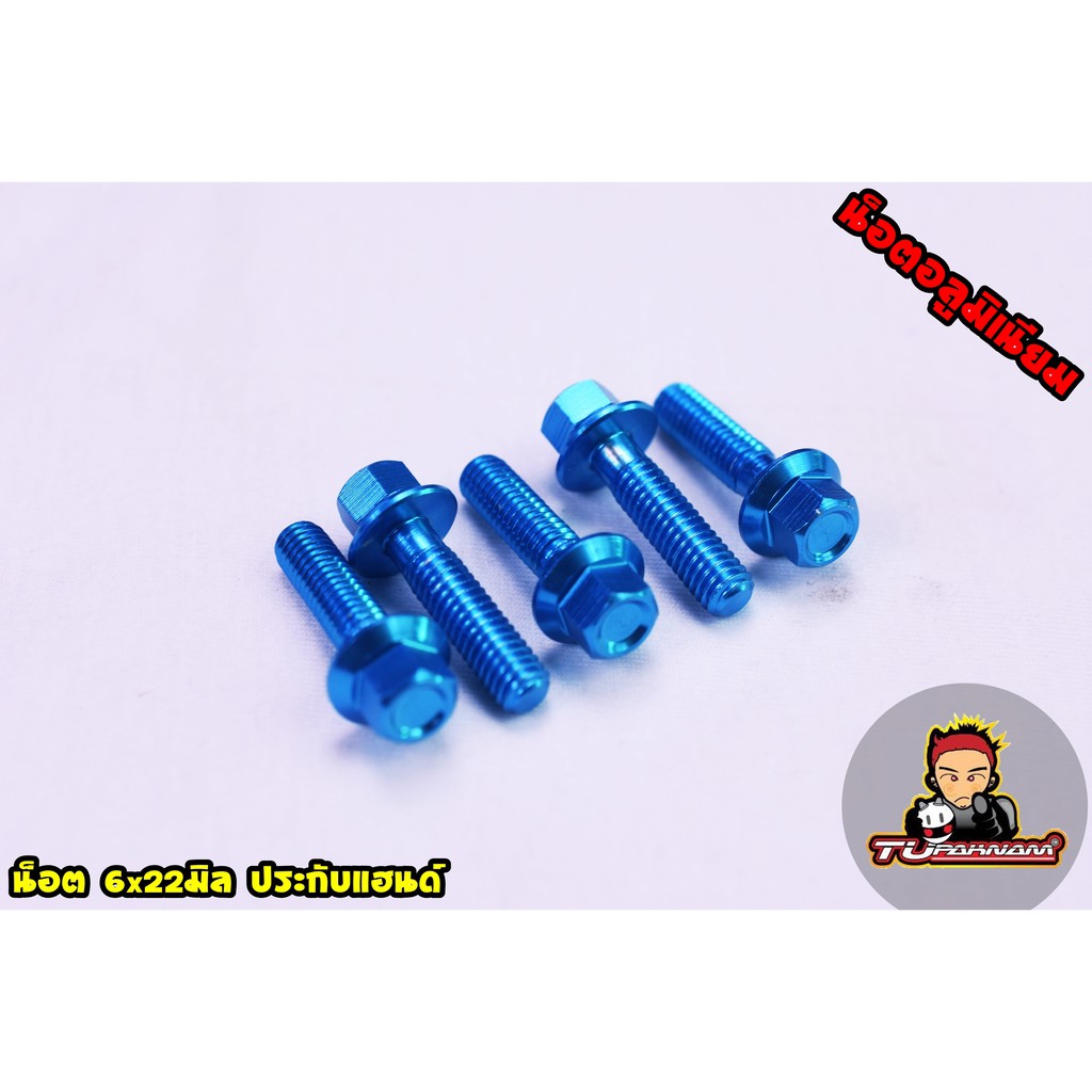น็อตอลูมิเนียม 6x22 มิล ประกับแอนด์ ( 1 ชุดมี 10 ตัว ) qzcr ...