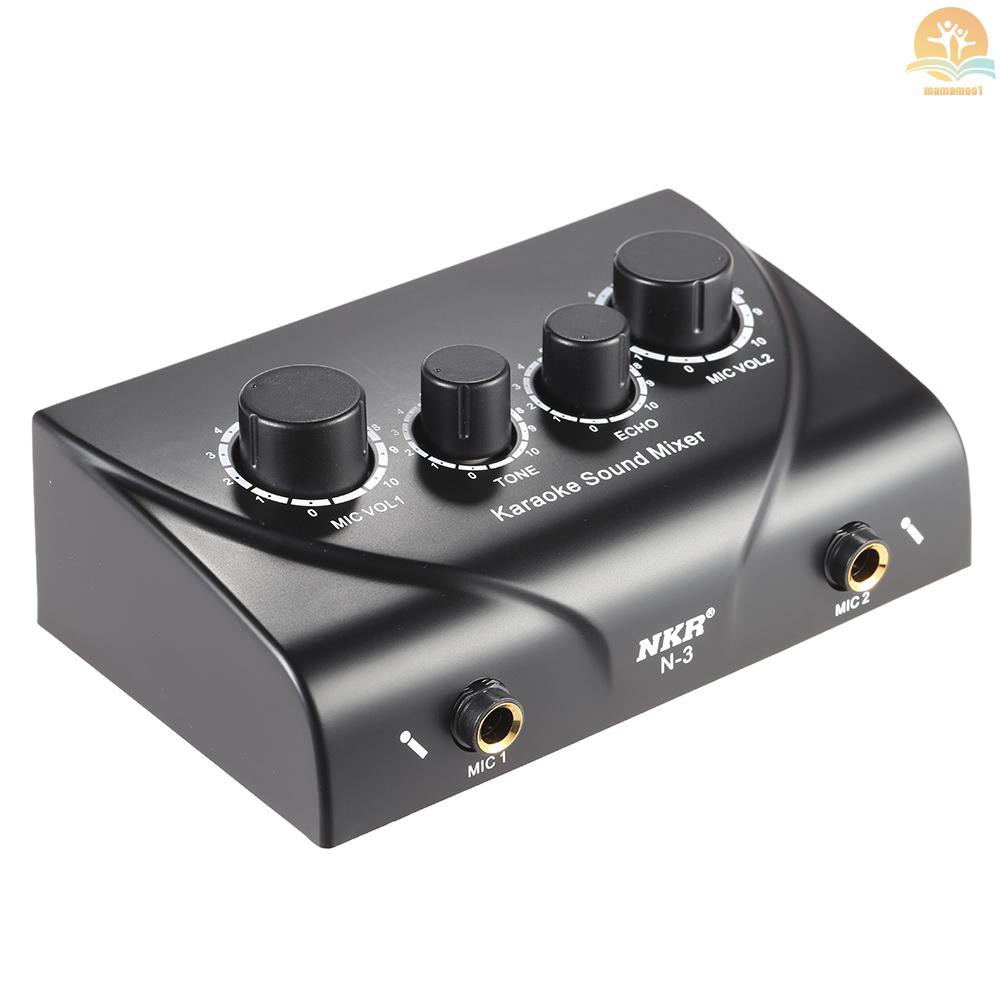 Sound Mixer Dual Mic Inputs With Cable for Stage Home KTV - qjs_3wx5ky ...