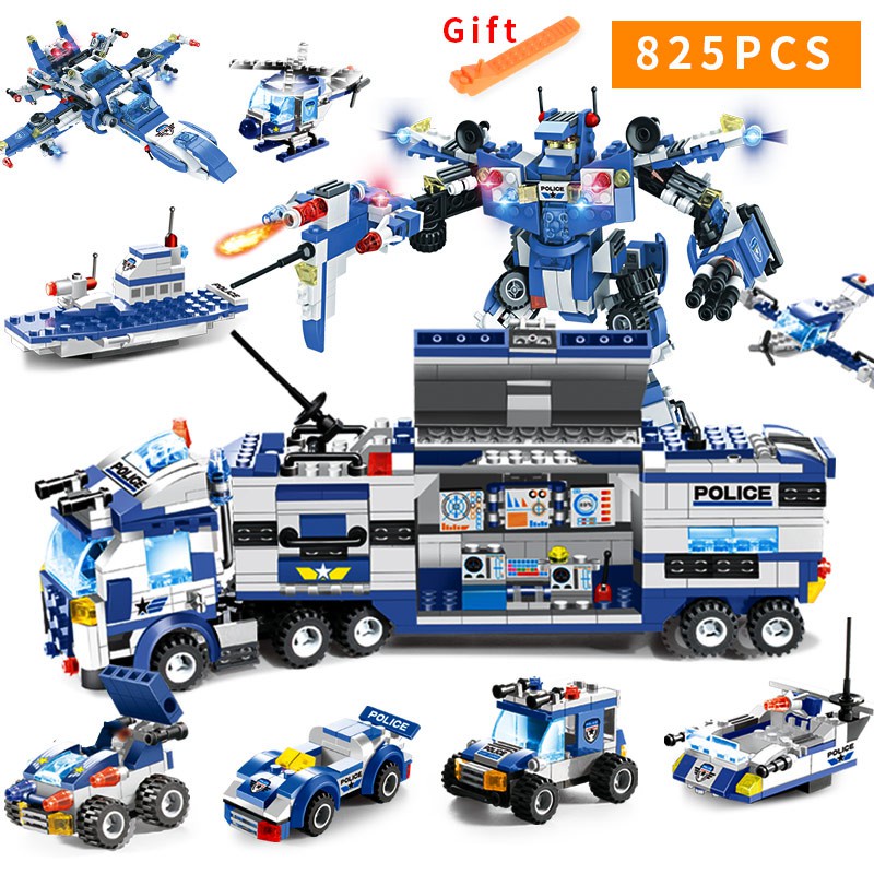 1122Pcs SWAT City Police Series Building Blocks Vehicle Helicopter ...