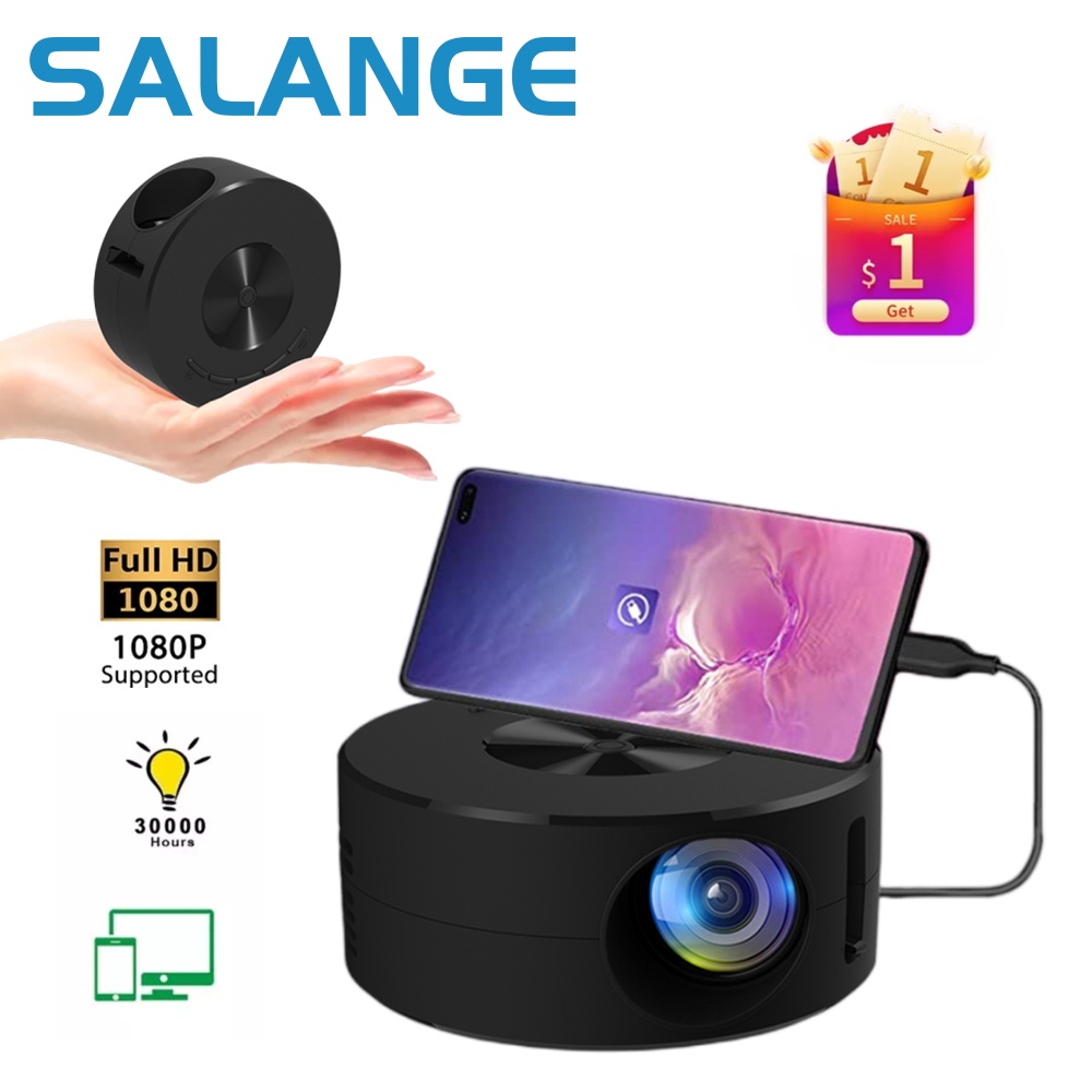 Salange Mini Projector YT200 Portable Video Beamer Home Theater 1080P ...