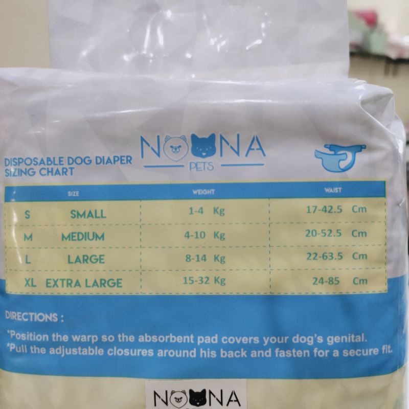 แพมเพิส ผ้าอ้อมสุนัข ใช้แล้วทิ้ง NOONA สัตว์เลี้ยง เข็มขัดรัดหน้าท้อง ...
