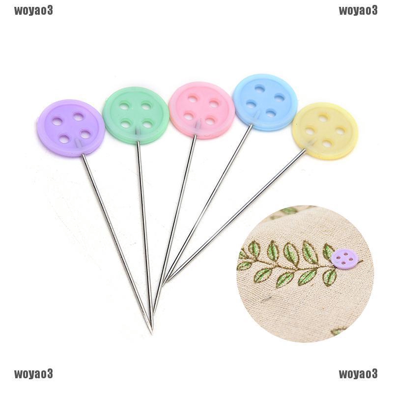 100X Patchwork Pins Flower Button Head Pins DIY Quilting Tool Sewing ...