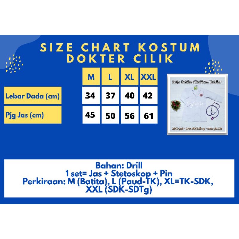ชุดเสื้อผ้าหมอ สําหรับเด็ก เครื่องแต่งกายหมอ CILIK แบบมืออาชีพ Jas หมอ ...
