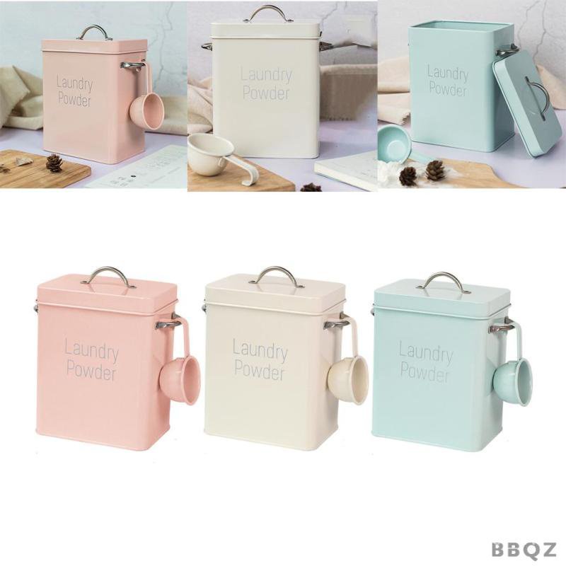 affordableprice2022 SALE Laundry Detergent Powder Storage Tin Box ...